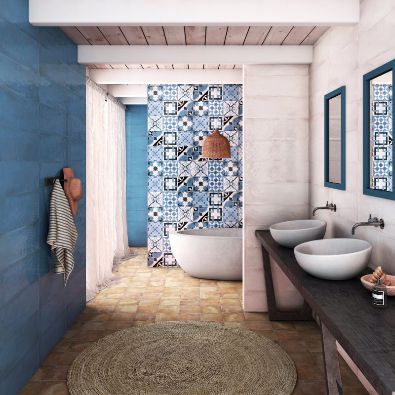 Santorini Azul - Rustic Ceramic Wall Tiles - Studio Tiles