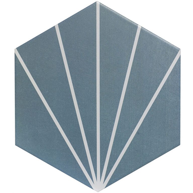 Sunburst Mint - Porcelain Hexagon Tile - Studio Tiles