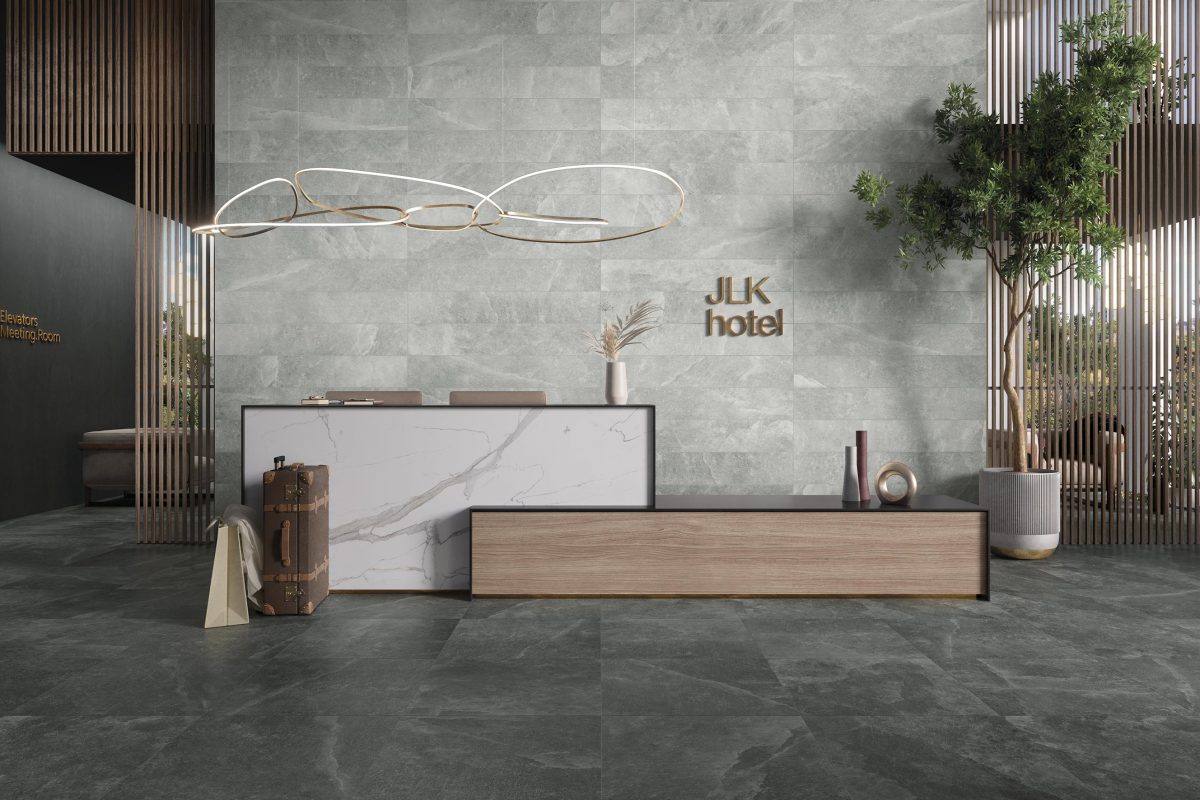 Monolith Black - Salt Stone Effect Porcelain Tile - Studio Tiles