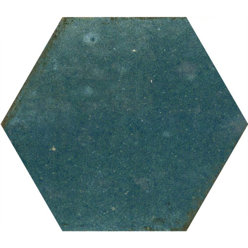 Atlantis Blue Hexagon - Rustic Styled Ceramic Tile - Studio Tiles