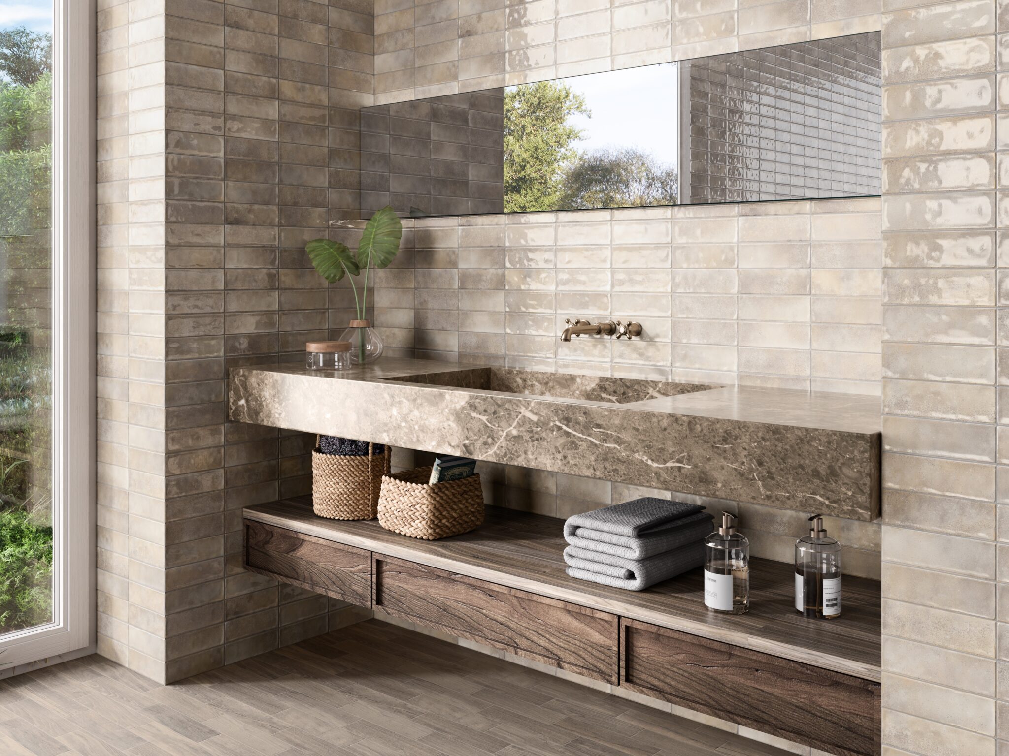 Aurora Greige - Rustic Styled Ceramic Tile - Studio Tiles