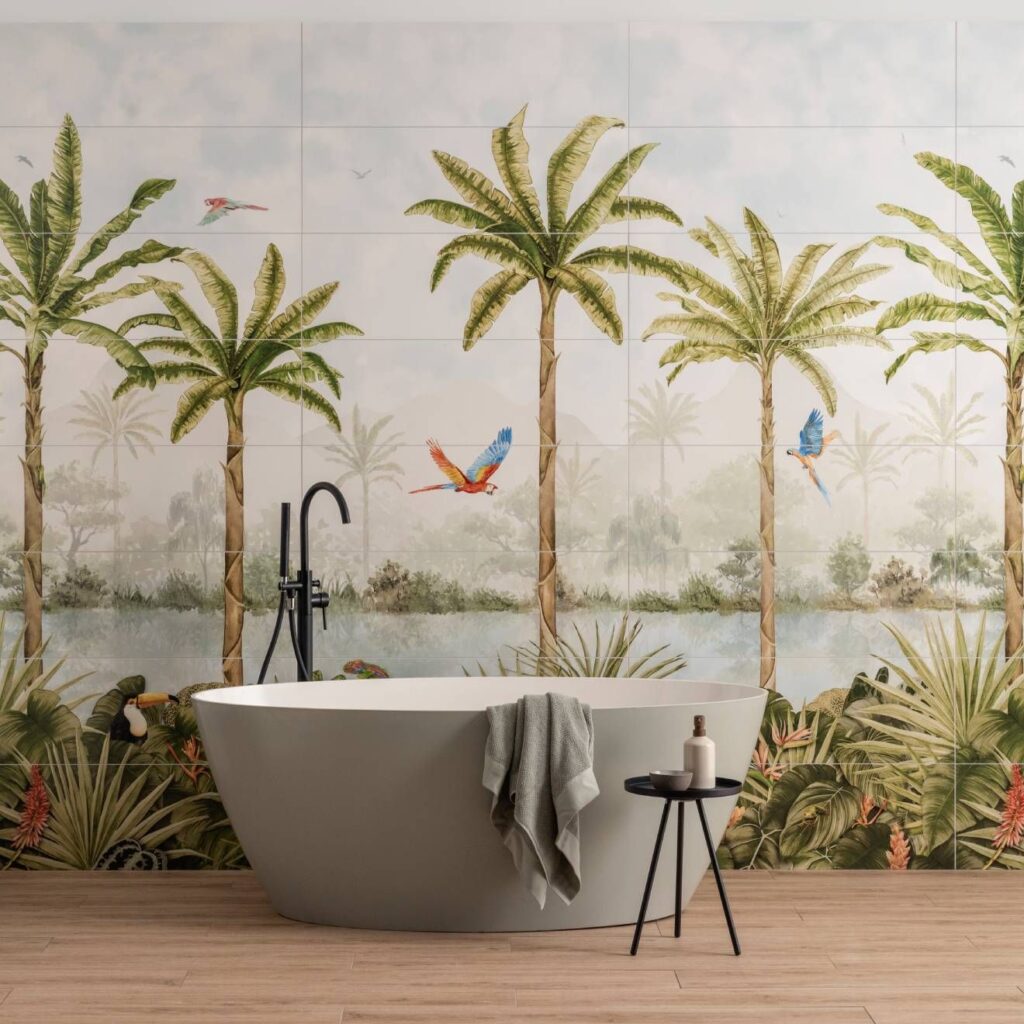 Living Mural Tropical Oasis - Statement Ceramic Tiles - Studio Tiles