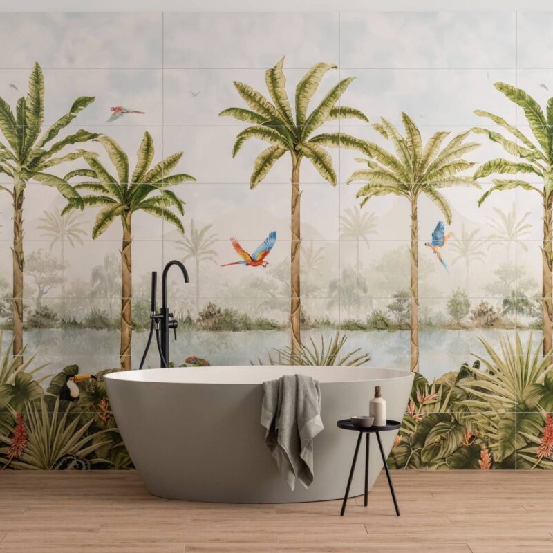 Living Mural Tropical Oasis - Statement Ceramic Tiles - Studio Tiles