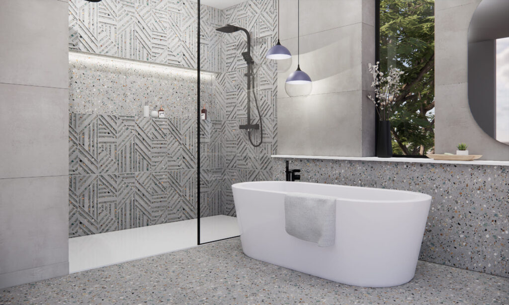 Gobi Terrazzo Grigio - Stone Effect Porcelain Tile - Studio Tiles