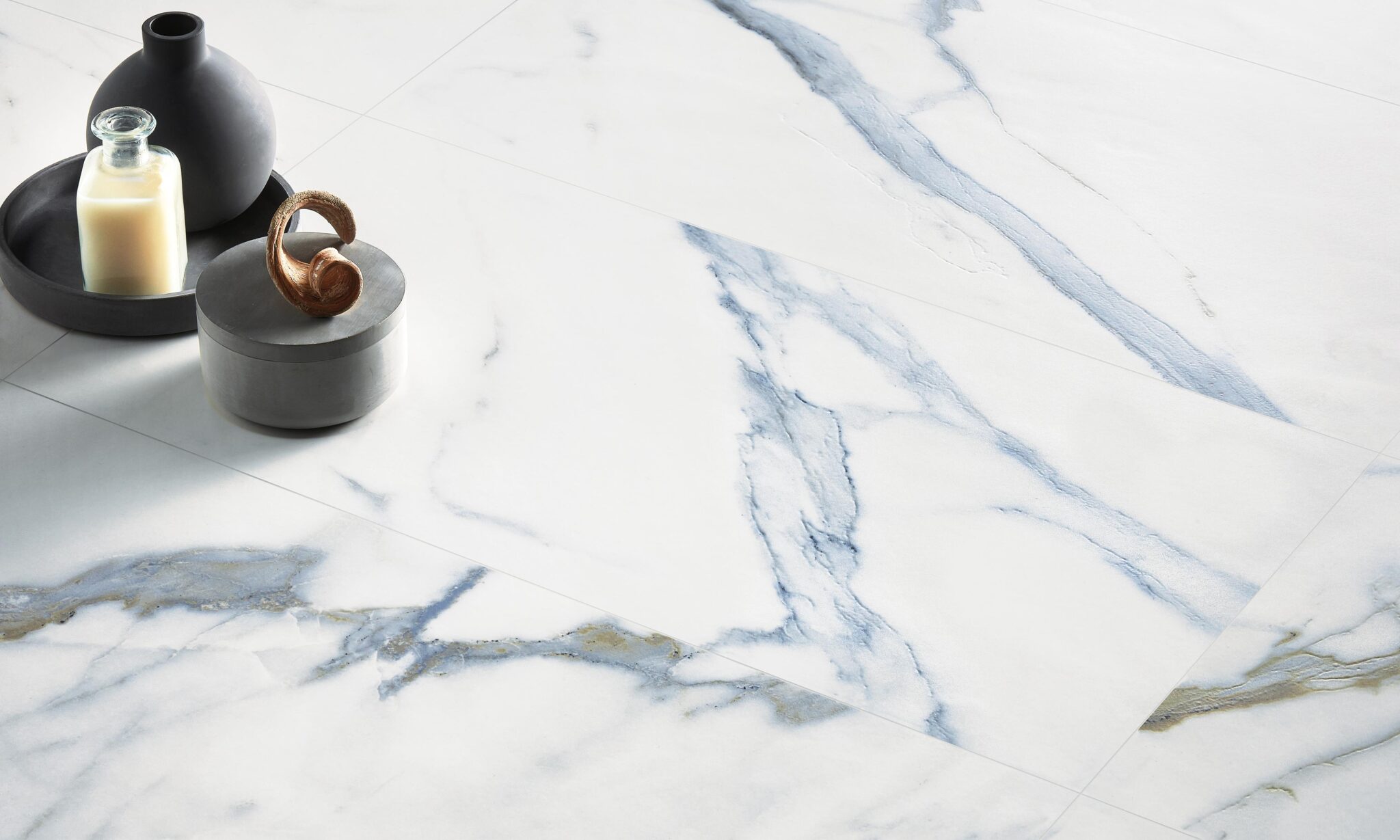 3D Marmo Positano Blue - Antique Lux Honed Porcelain Tile - Studio Tiles