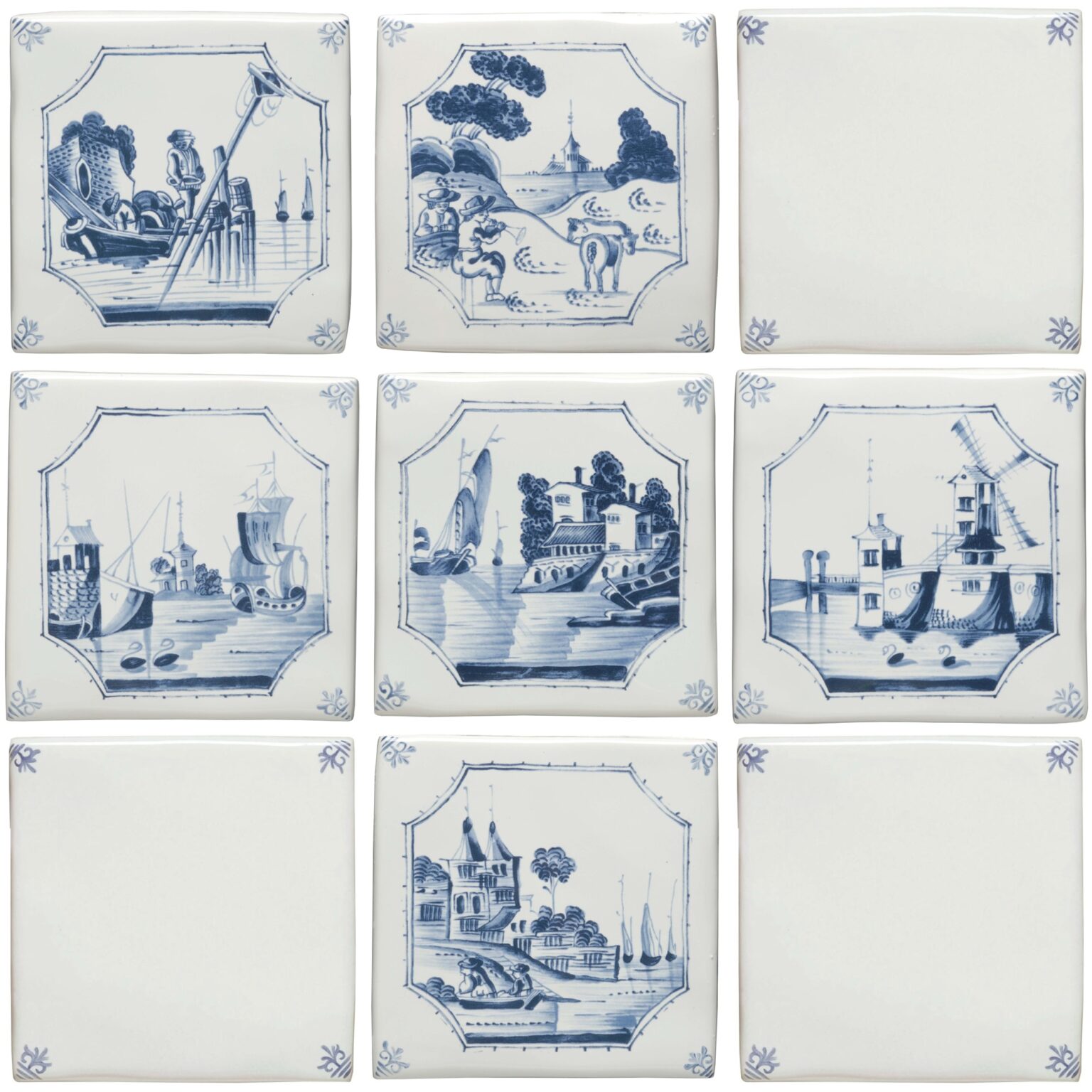 Winchester Classic English Delft River Scenes - Hand Crafted Tiles ...