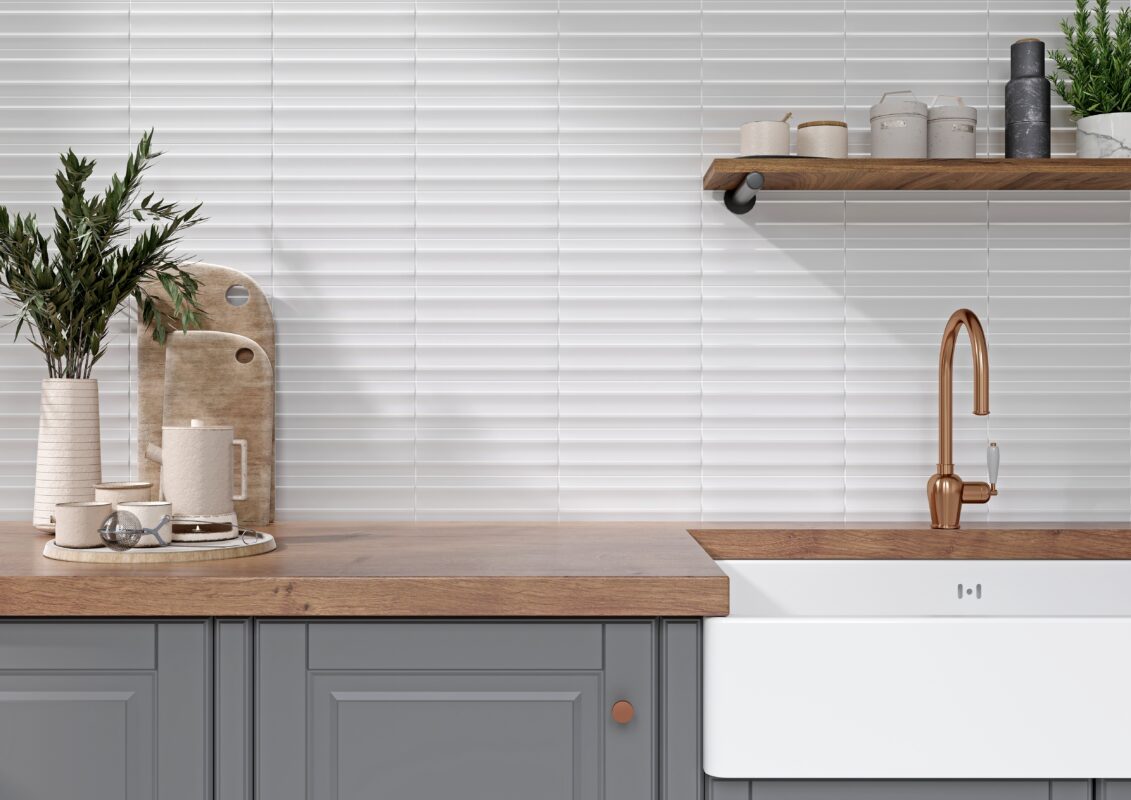 Fluted Blanco - Undulating Fluted Decorative Ceramic Tile - Studio Tiles